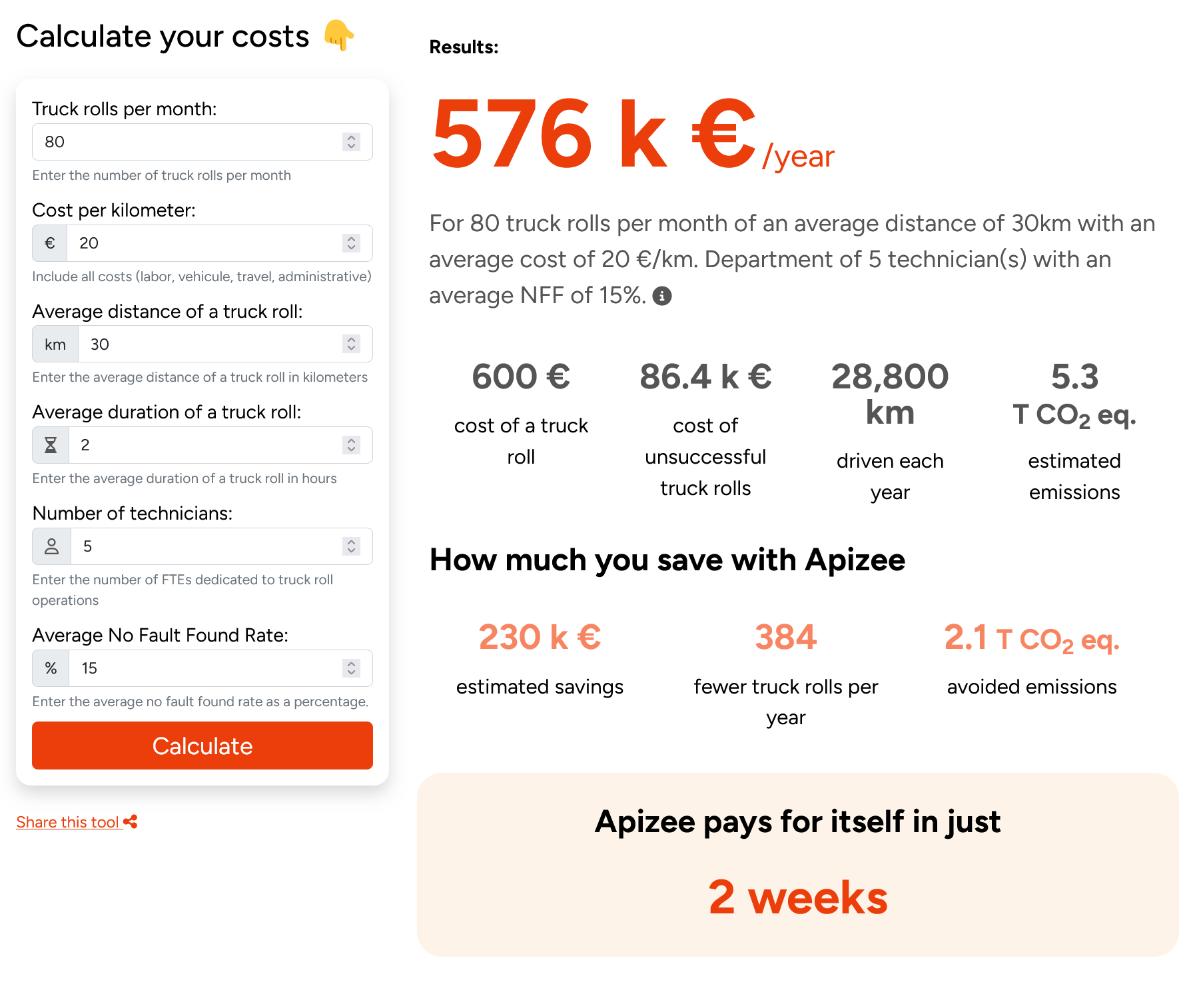 Free truck roll calculator - Calculate the true costs of a truck roll